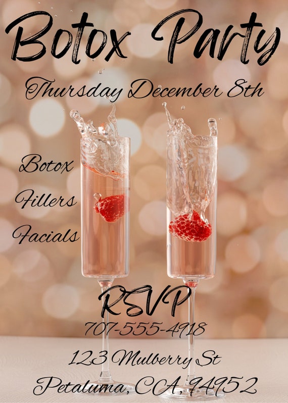 Botox Party Invitation/small Business Printable Flyer/editable - Etsy