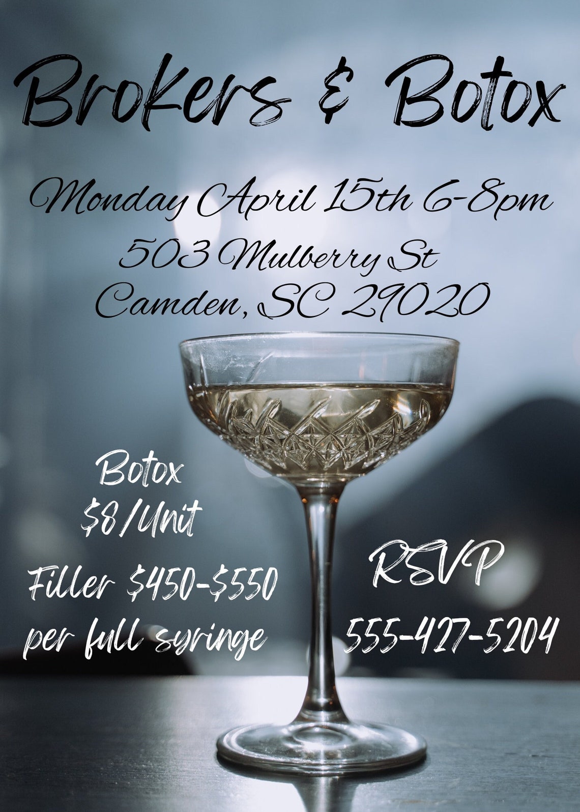 Brokers and Botox Party Invitation/small Business Printable Flyer ...