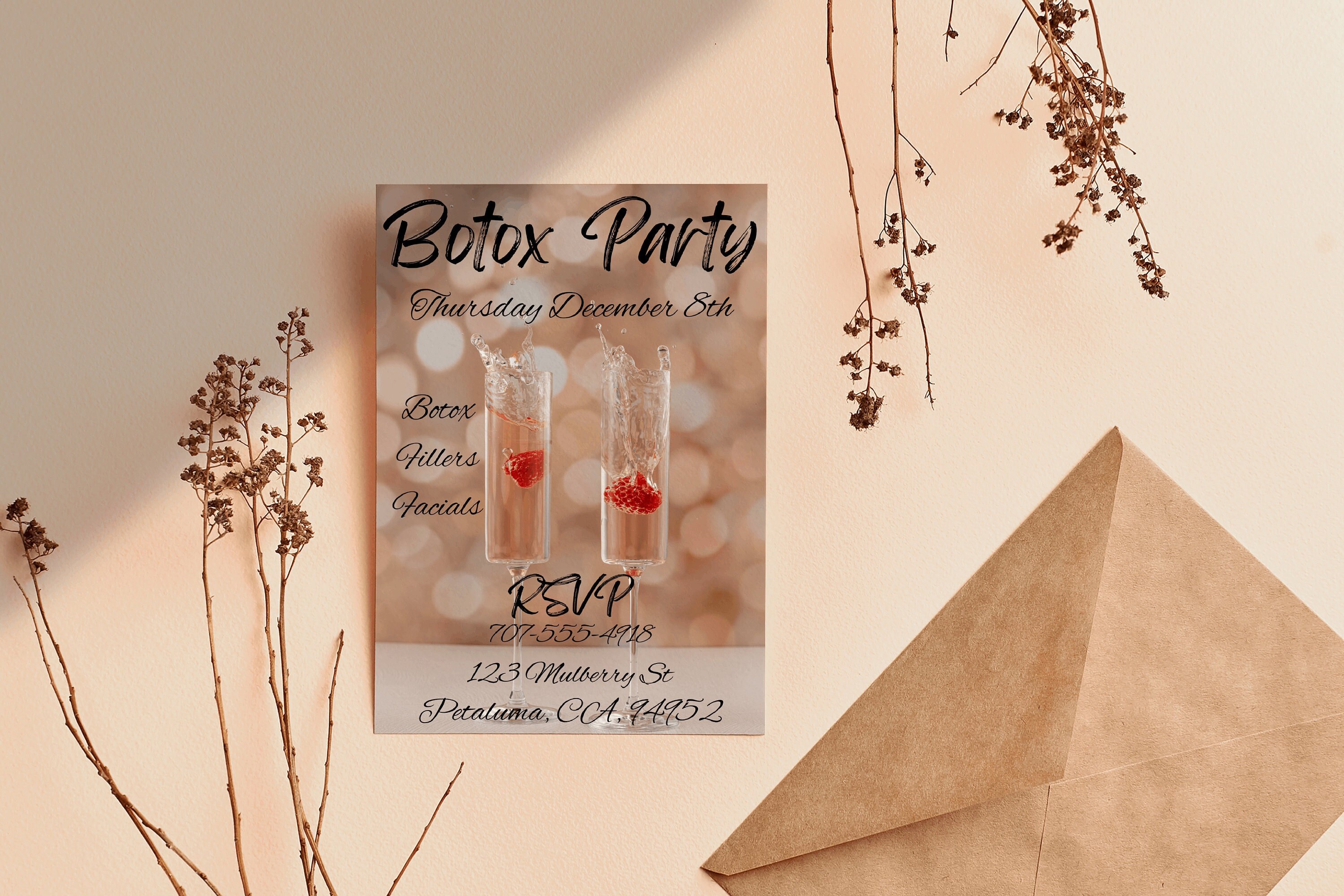 Botox Party Invitation/small Business Printable Flyer/editable Canva ...