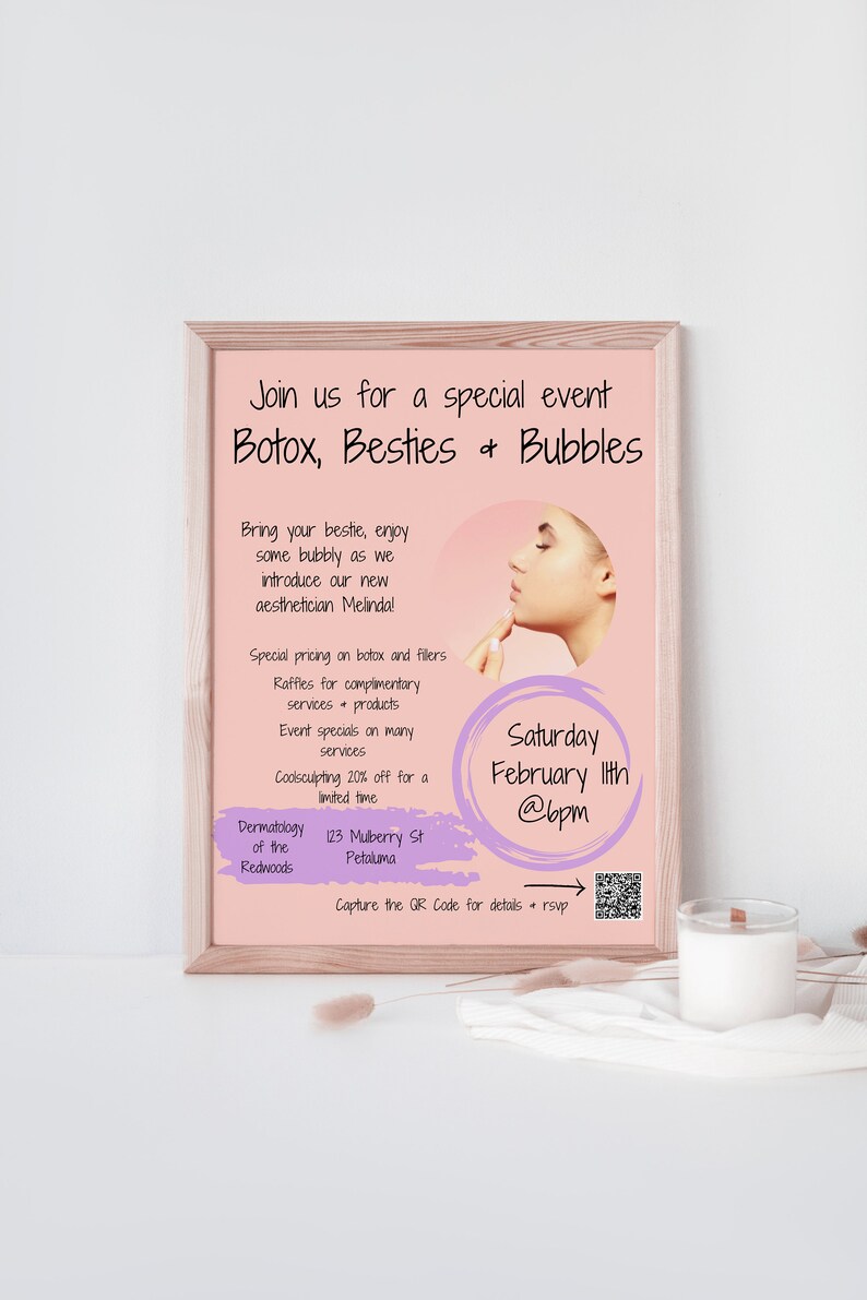 Botox Party Invitation/small Business Printable Flyer/editable Canva ...