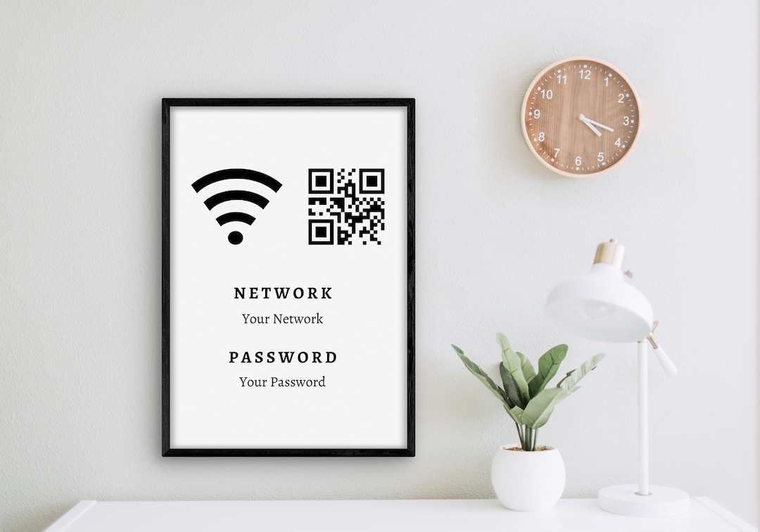 Wifi Password Sign, Lobby Wifi Sign, Restaurant Wifi Sign, Rental Wifi ...