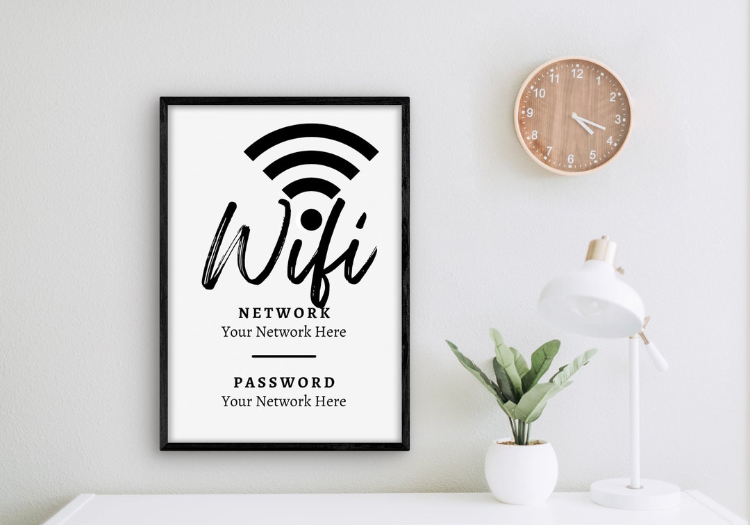 Wifi Password Sign, Lobby Wifi Sign, Restaurant Wifi Sign, Rental Wifi ...