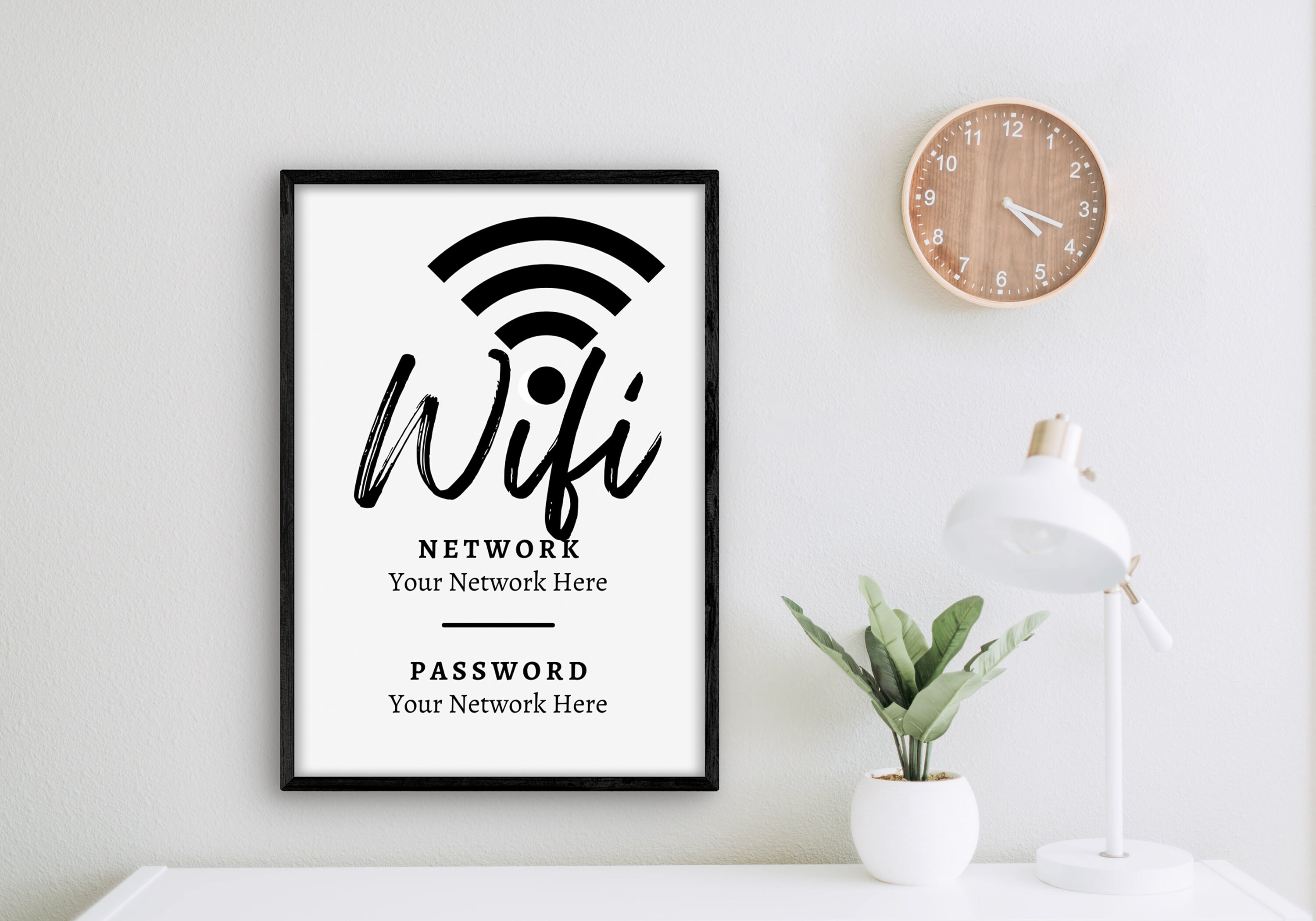 Wifi Password Sign, Lobby Wifi Sign, Restaurant Wifi Sign, Rental Wifi ...