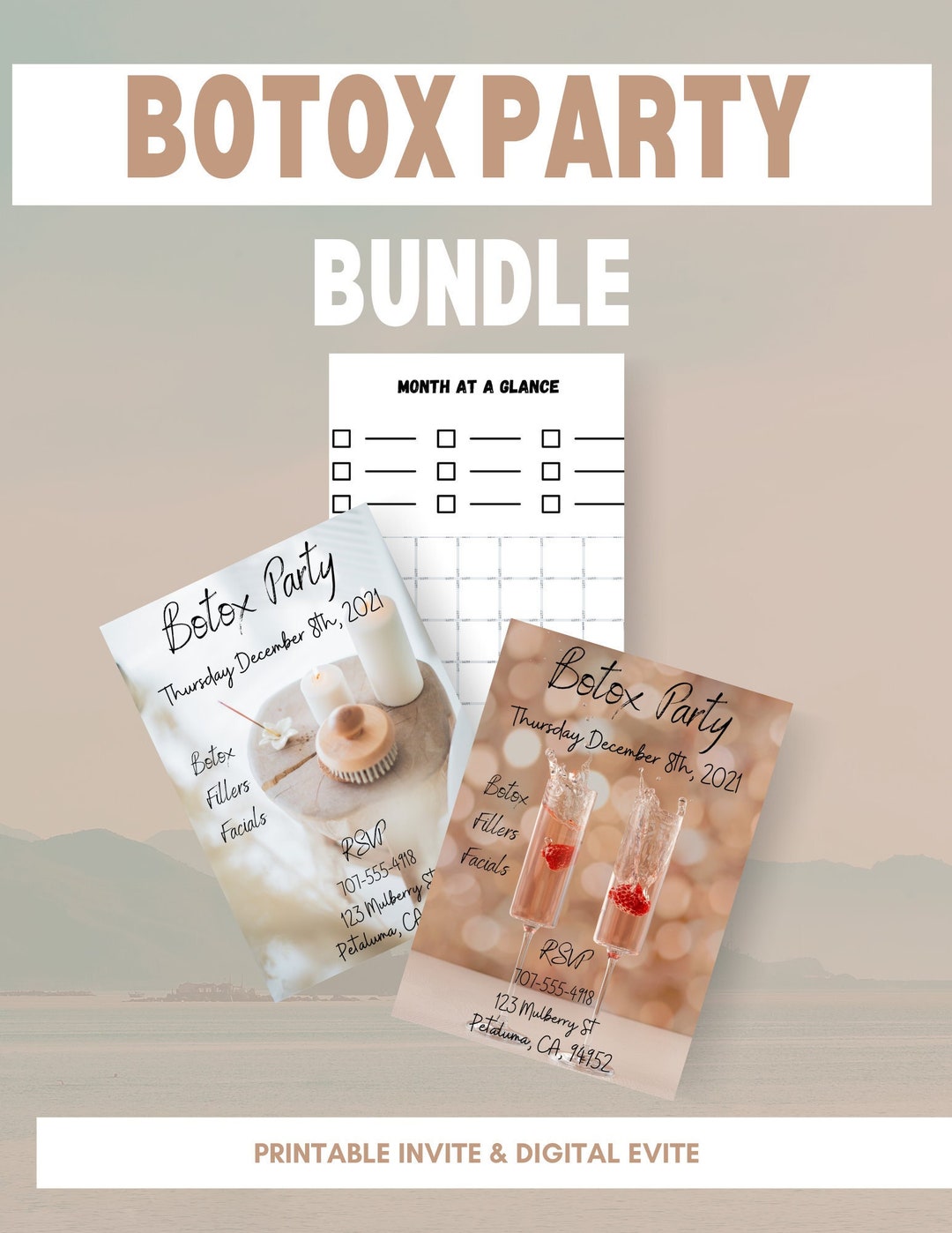 Botox Party Invitation/small Business Printable Flyer/editable Canva ...