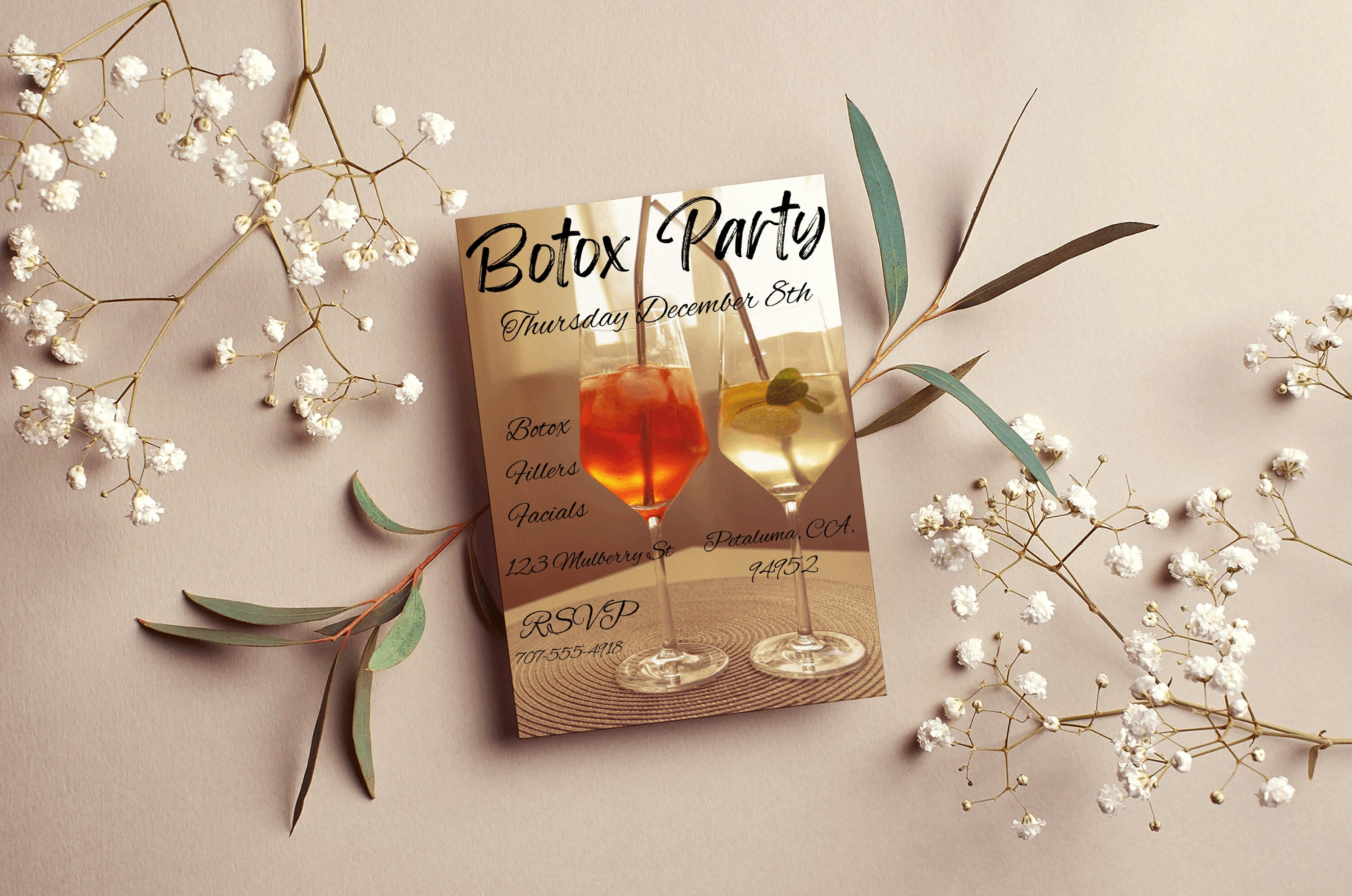 Botox Party Invitation/small Business Printable Flyer/editable Canva ...