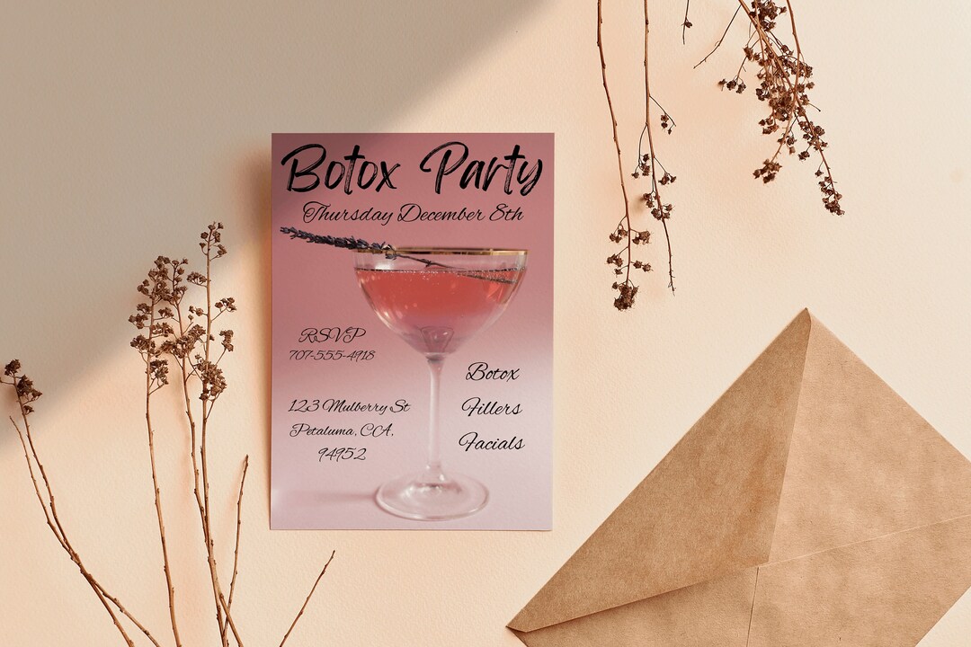 Customized Botox Party Invitation/small Business Printable Flyer ...