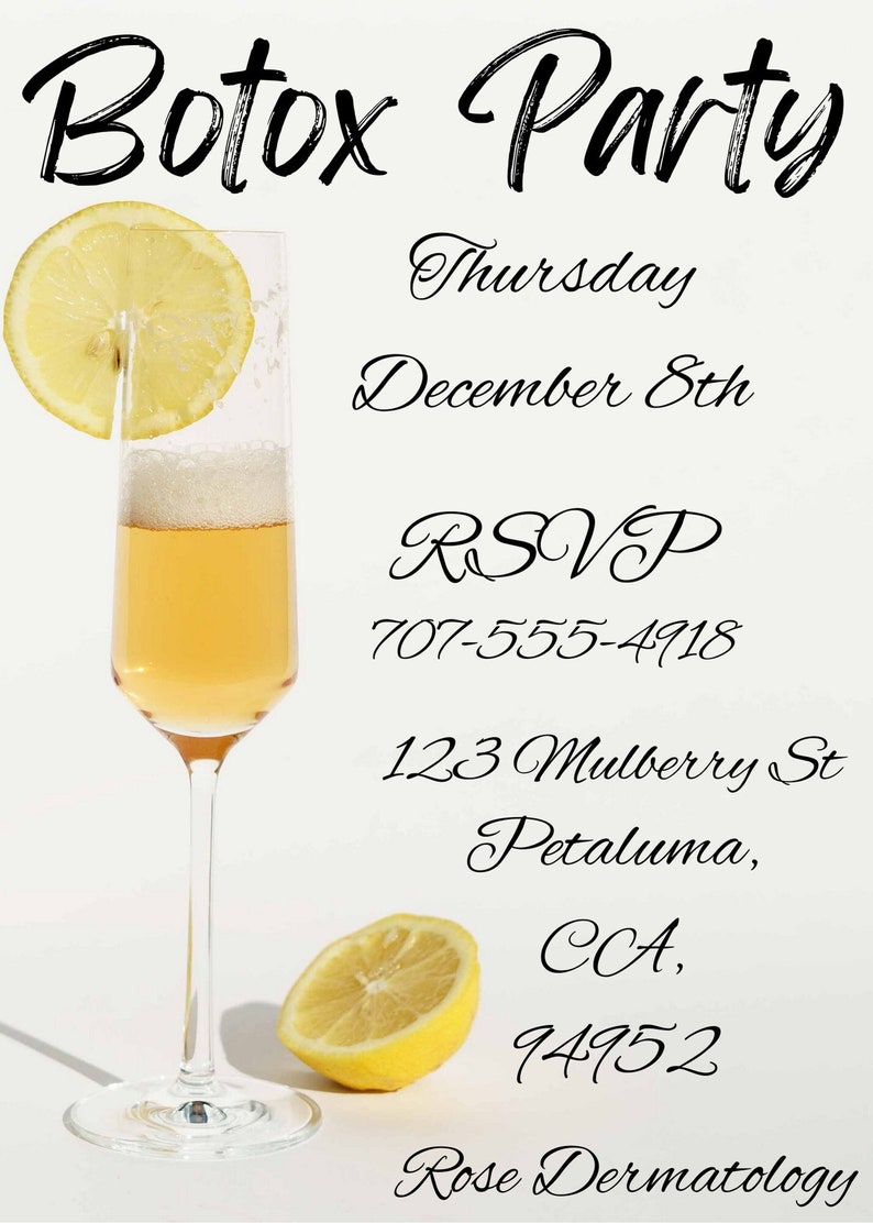 Customized Botox Party Invitation/small Business Printable Flyer ...