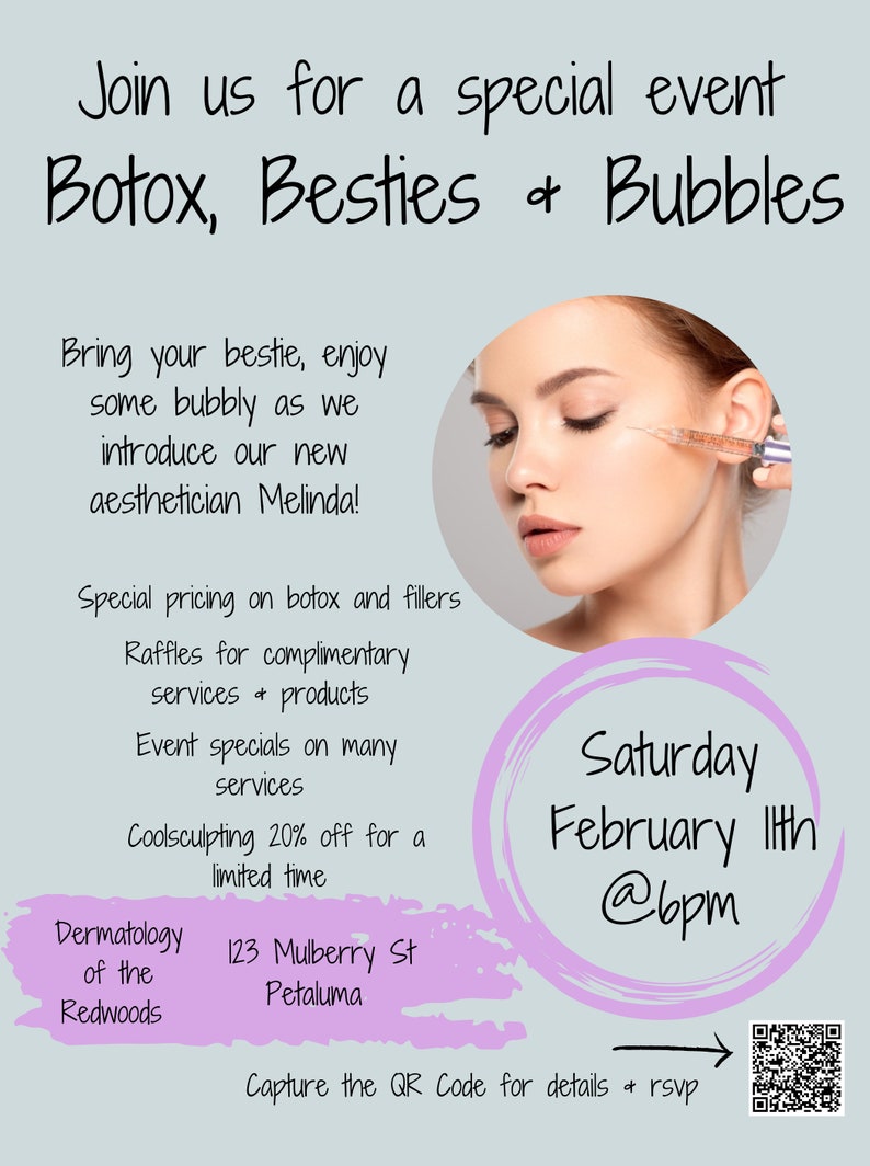 Botox Party Invitation/small Business Printable Flyer/editable Canva ...