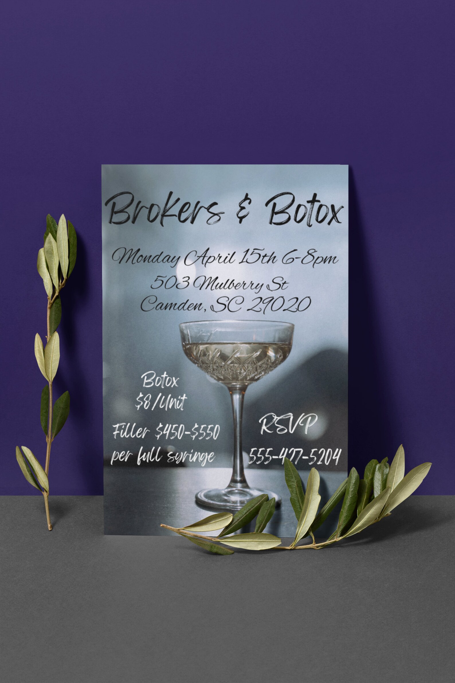 Brokers and Botox Party Invitation/small Business Printable Flyer ...