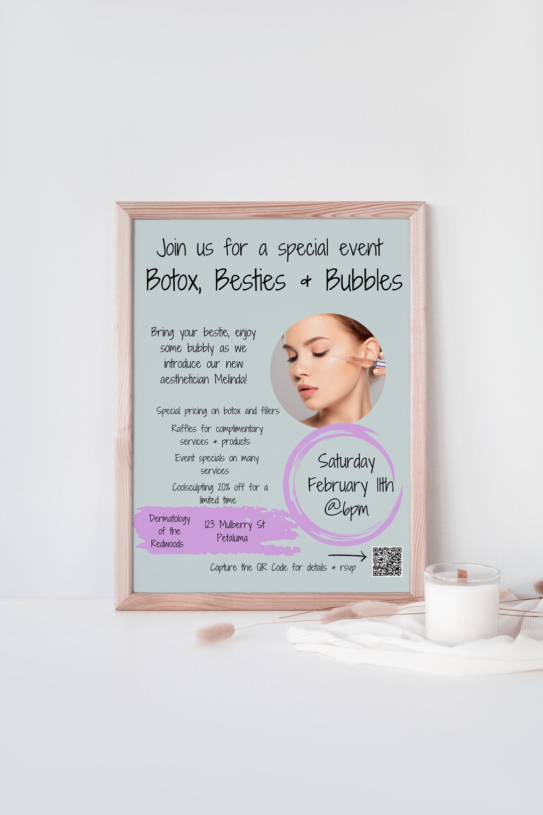Botox Party Invitation/small Business Printable Flyer/editable Canva ...