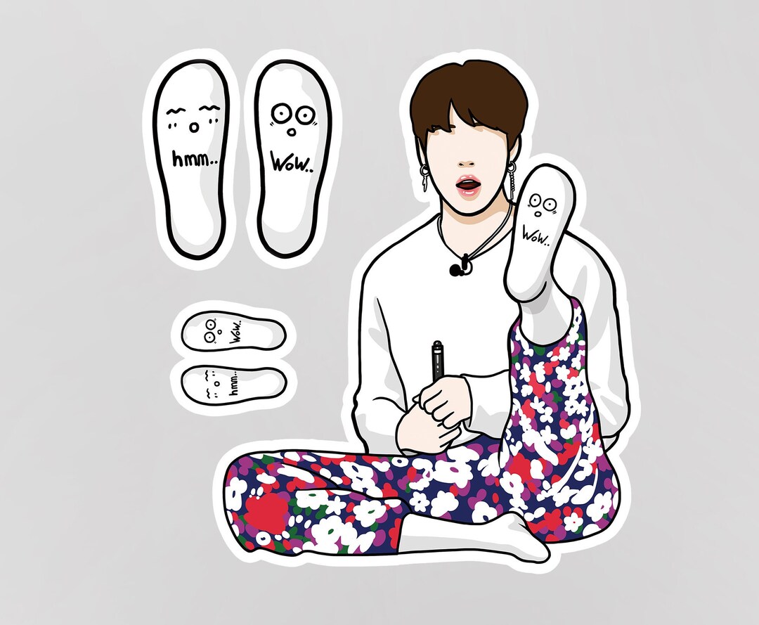 BTS Jimin "wow Socks" Bubble-free Sticker | Run Bts Ep.97 - Etsy