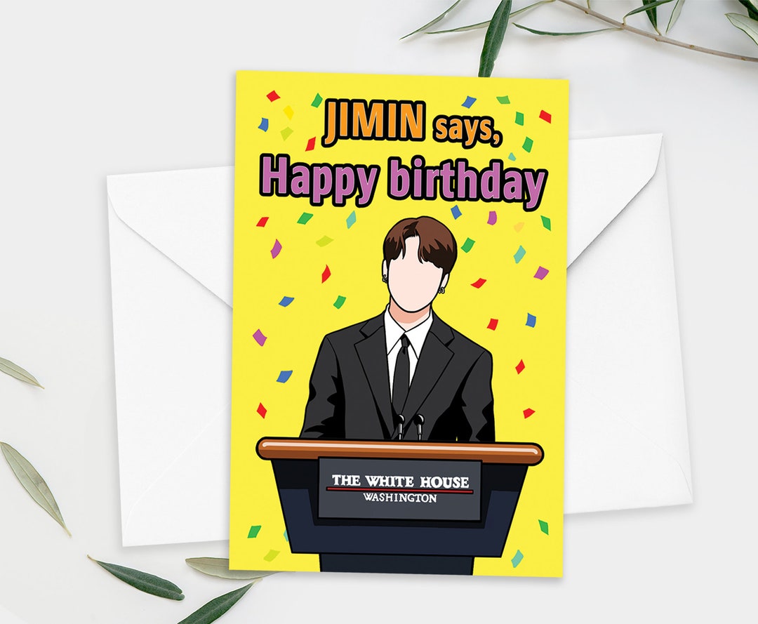 BTS Jimin Birthday Card in 4x6 With a Free Envelope | White House Press ...
