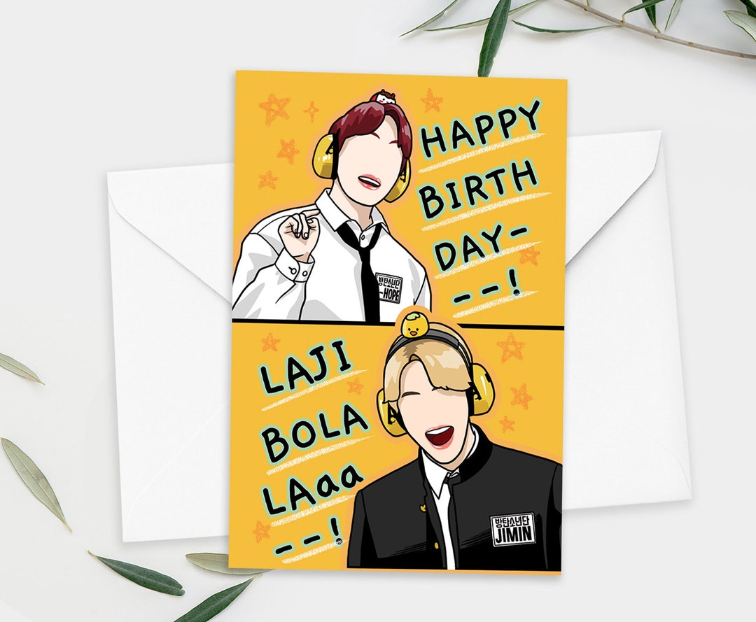 BTS Lajibolala Birthday Card | Jimin&j-hope | Run Bts Ep.41 - Etsy