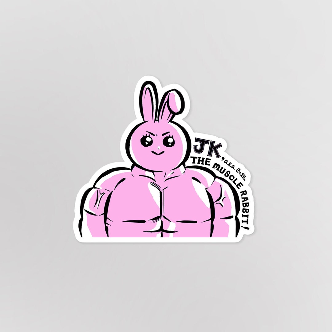 BTS JK Muscle Rabbit Sticker - Etsy