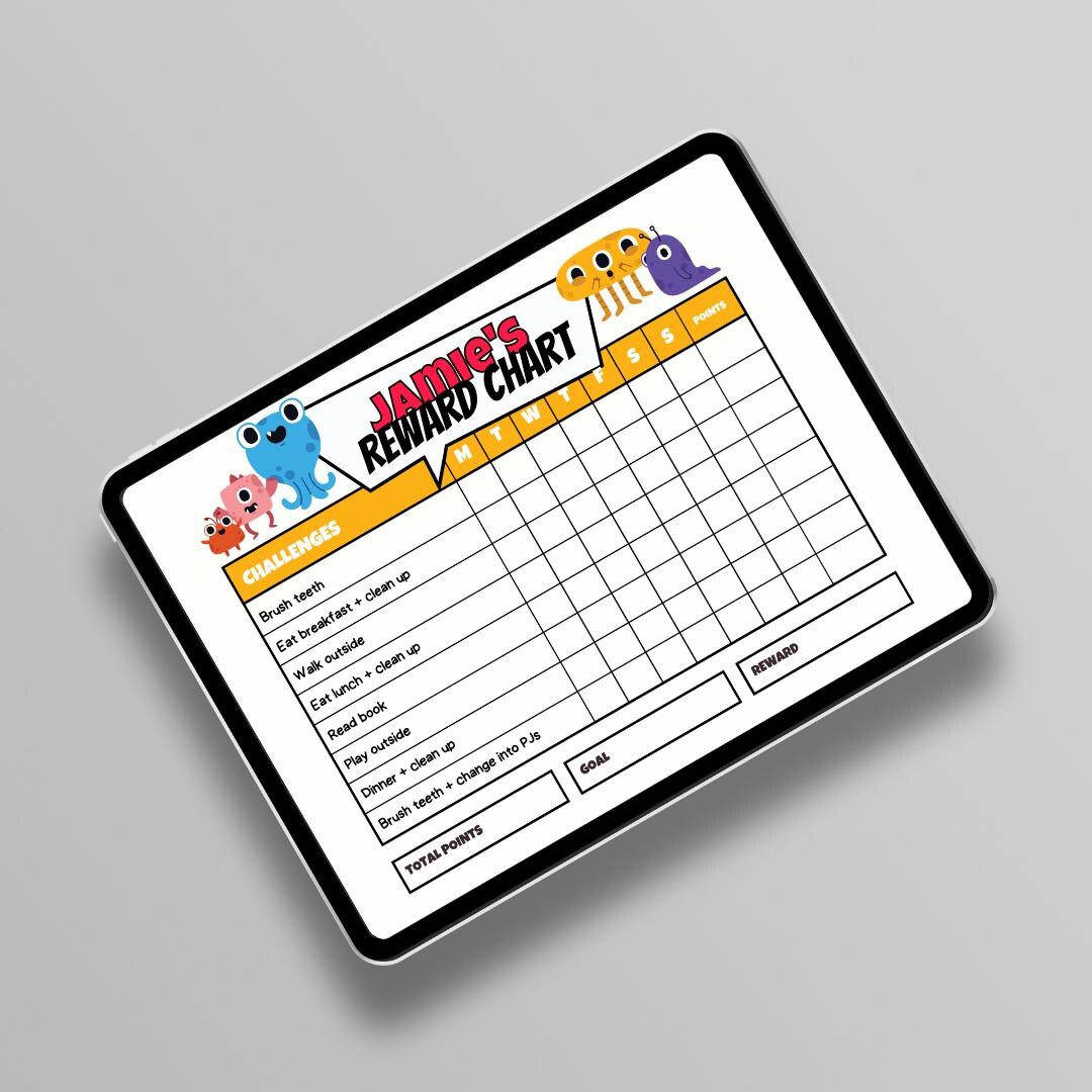 Children Superhero Rewards Chart, Colorful Printable Reward Tracker for ...
