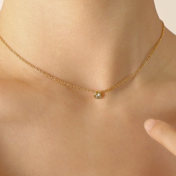 Single Stone Necklace - Etsy