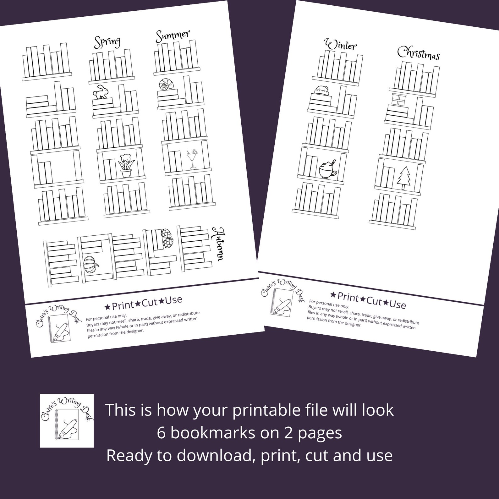 Book Tracker Bookmark Reading Tracker Printable Bookshelf - Etsy