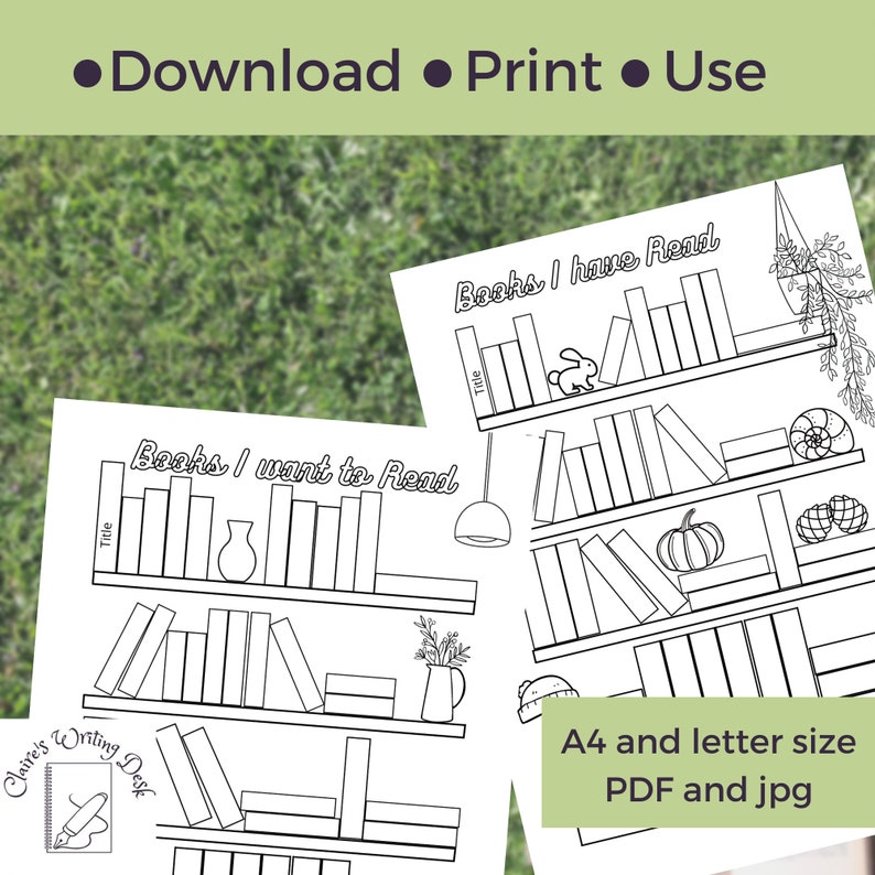 45 Book Reading Tracker, Bookshelf Reading Tracker, Printable Reading ...
