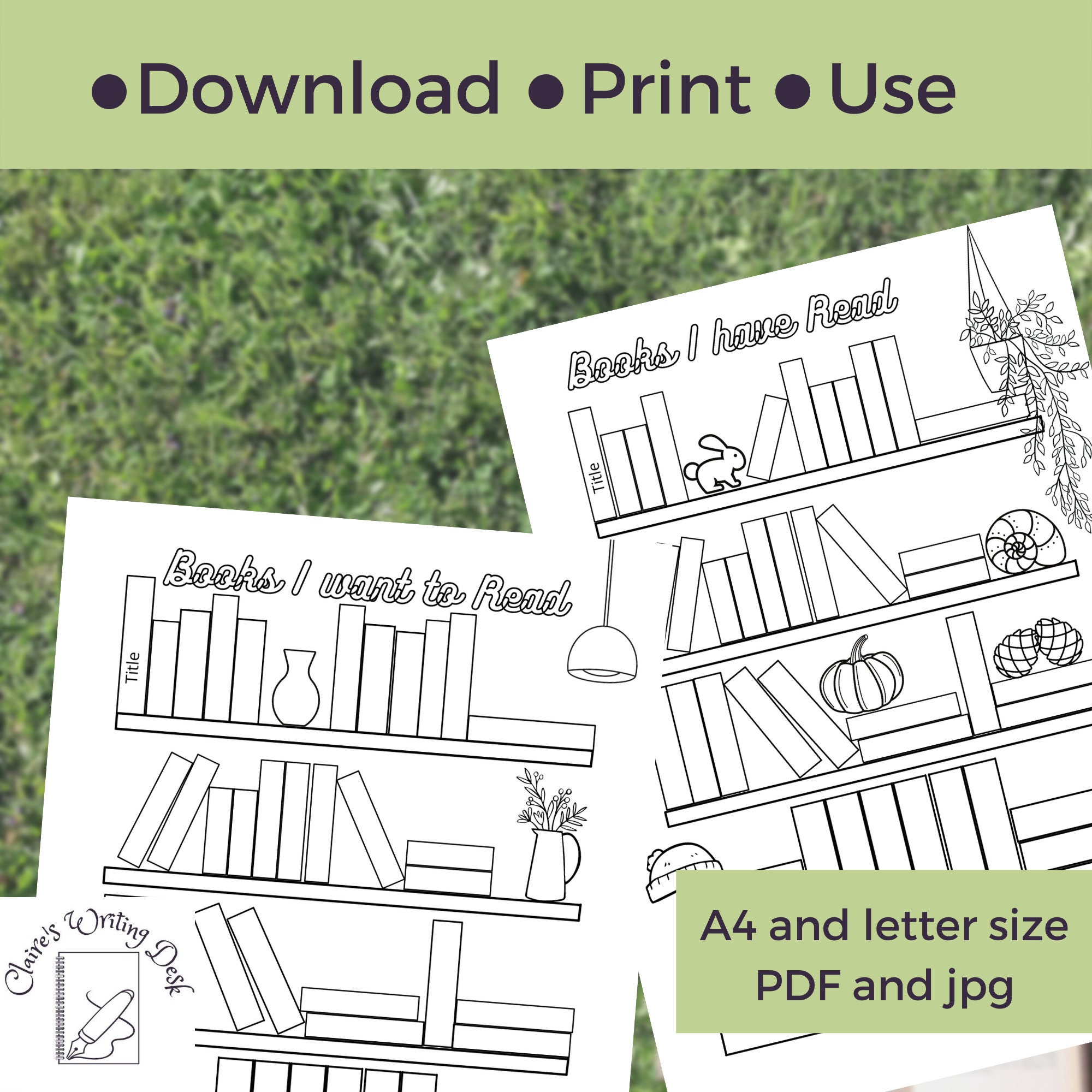 45 Book Reading Tracker, Bookshelf Reading Tracker, Printable Reading ...