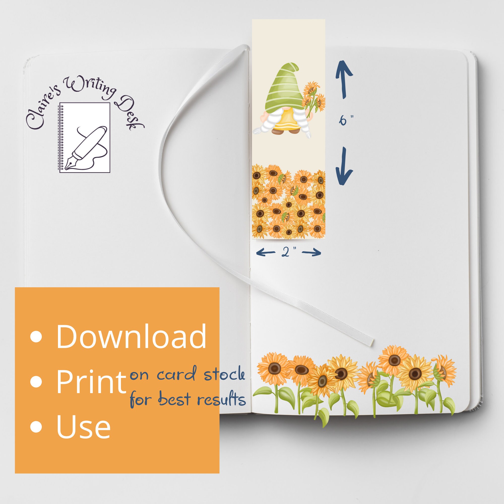 Sunflower Gnomes Bookmark Set Make Great Gift for Book Lovers, Use ...