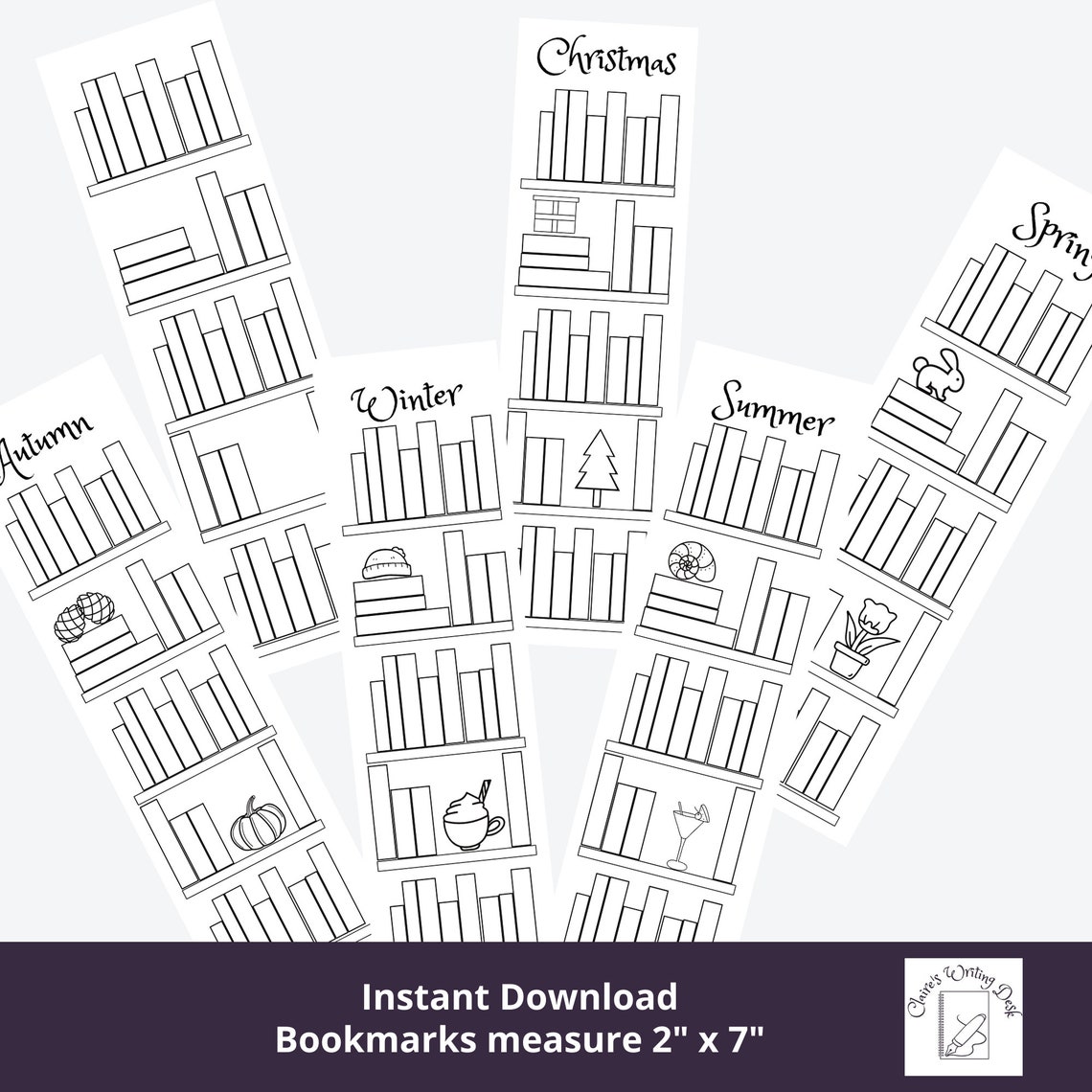 Book Tracker Bookmark Reading Tracker Printable Bookshelf - Etsy