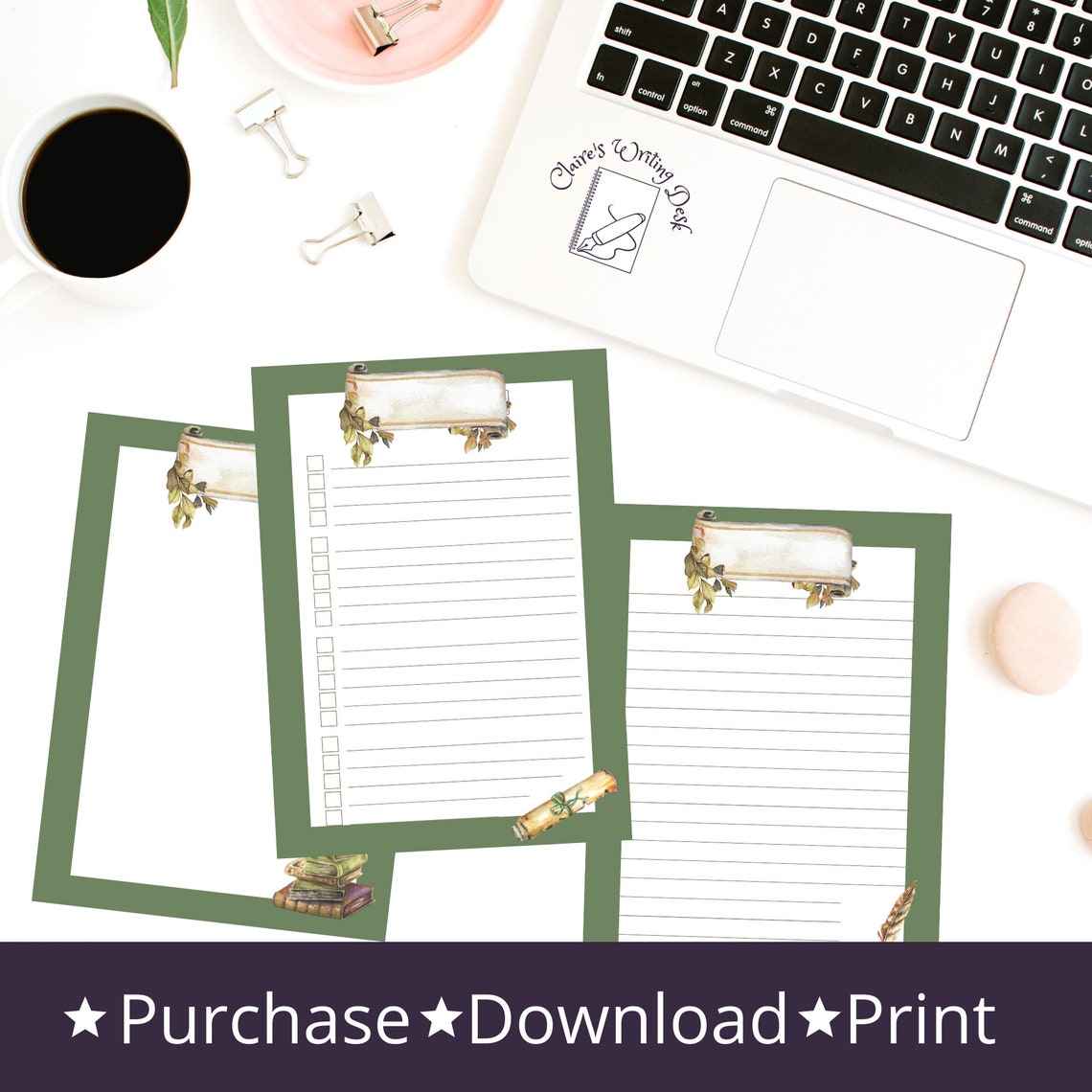 Green Printable Checklist, A4 to Do List. A5 Home to Do List, Letter ...