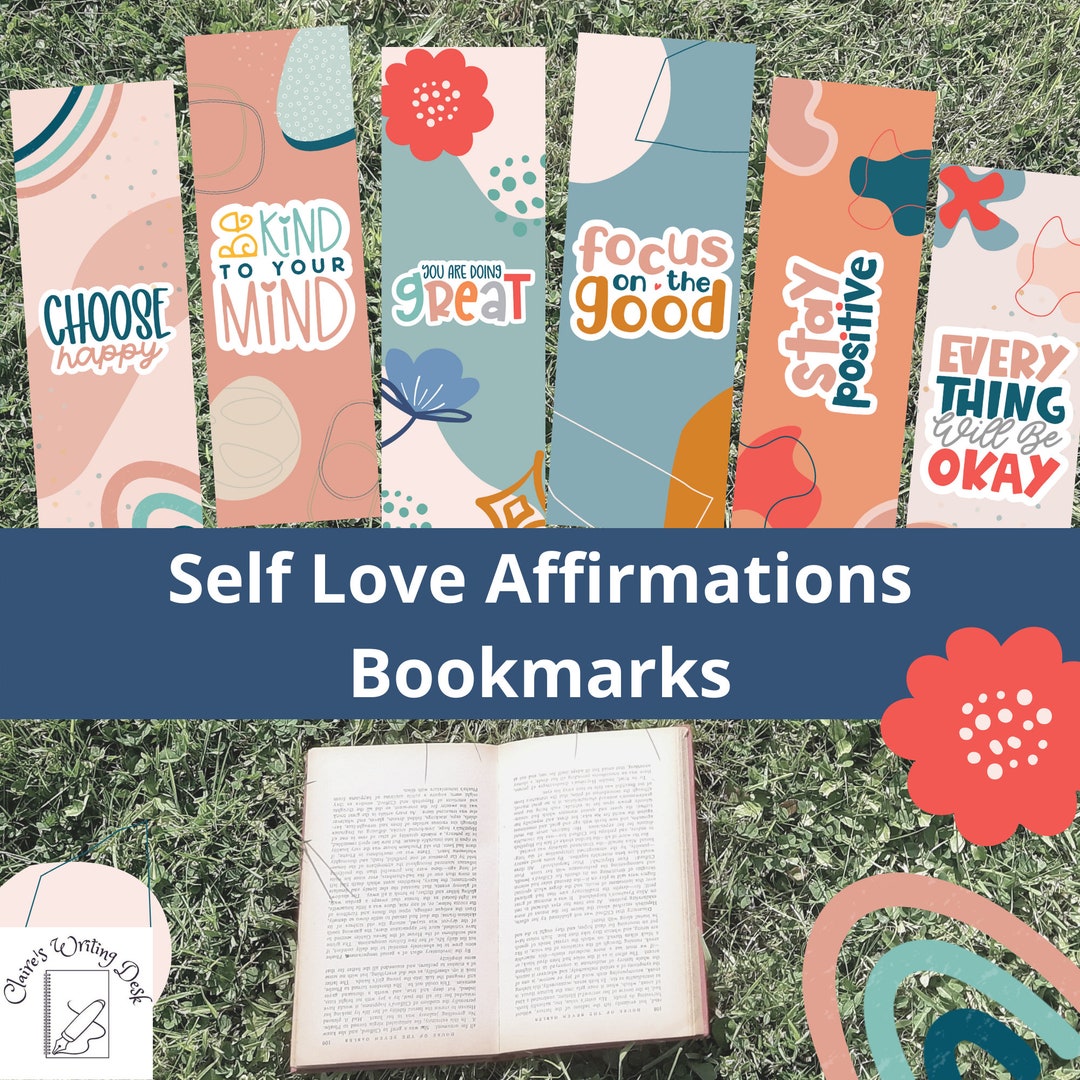 Self Love Positive Affirmations Bookmarks. Inspirational, Motivational ...
