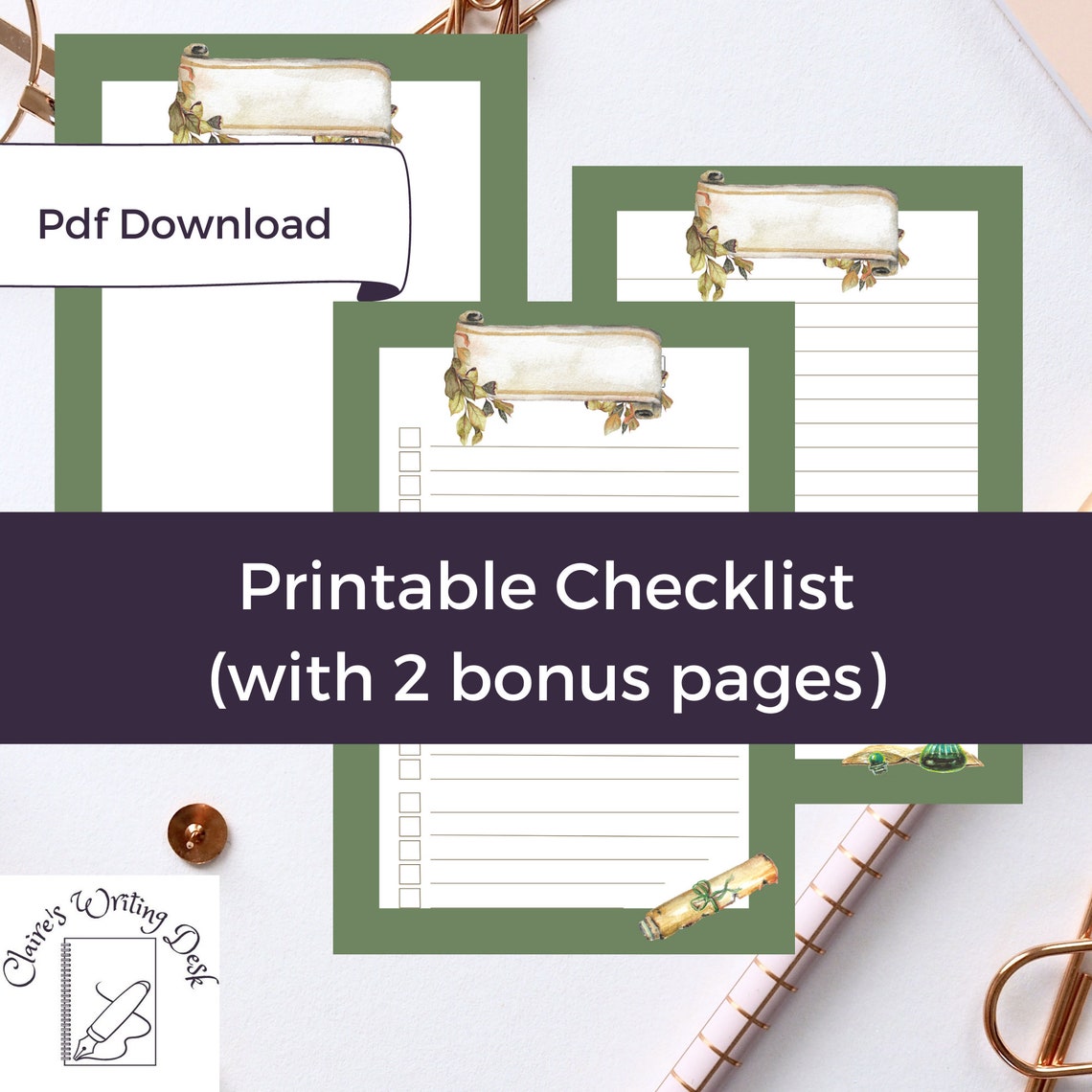 Green Printable Checklist, A4 to Do List. A5 Home to Do List, Letter ...