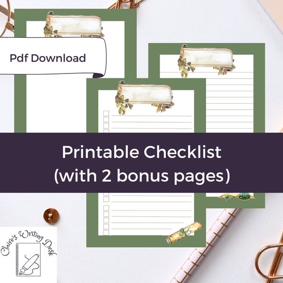 Green Printable Checklist A4 to Do List. A5 Home to Do List | Etsy