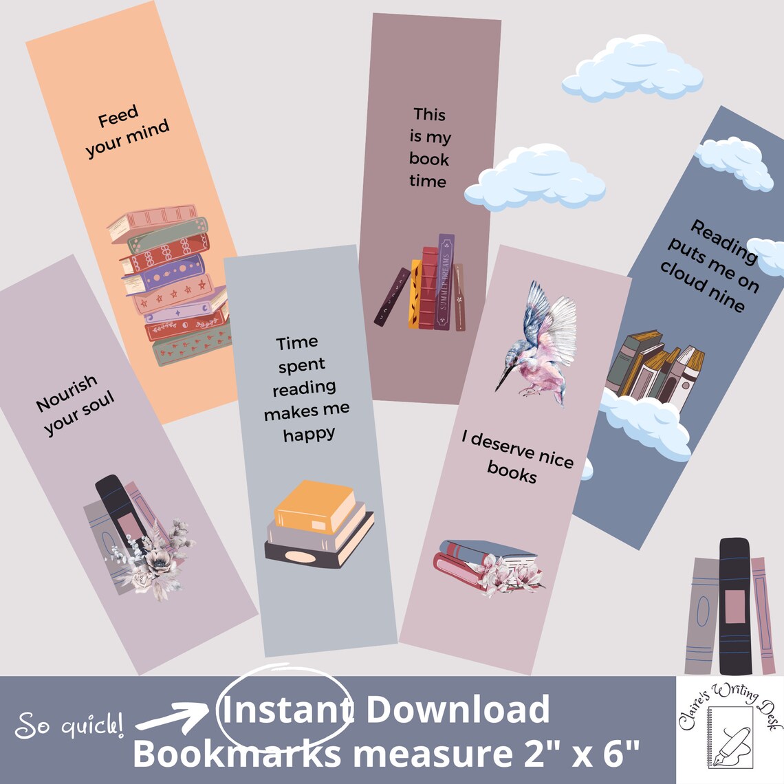 Mindfulness Quote Bookmarks, Positive Quotes for Friendship Gifts ...