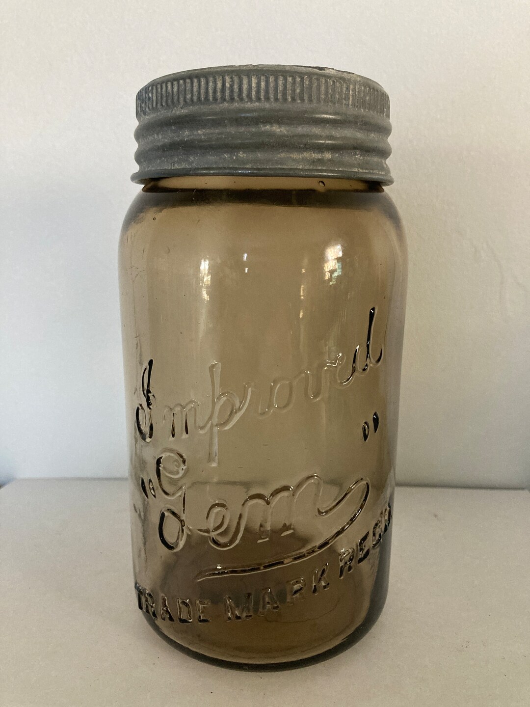 Rare Amber-colored Improved “gem” Quart Sized Jar - Etsy