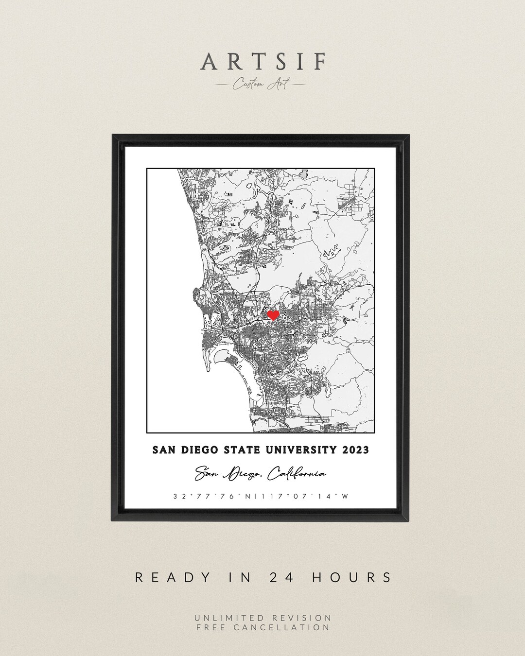 Graduation Gift, Gift for Graduation, University Map, College ...