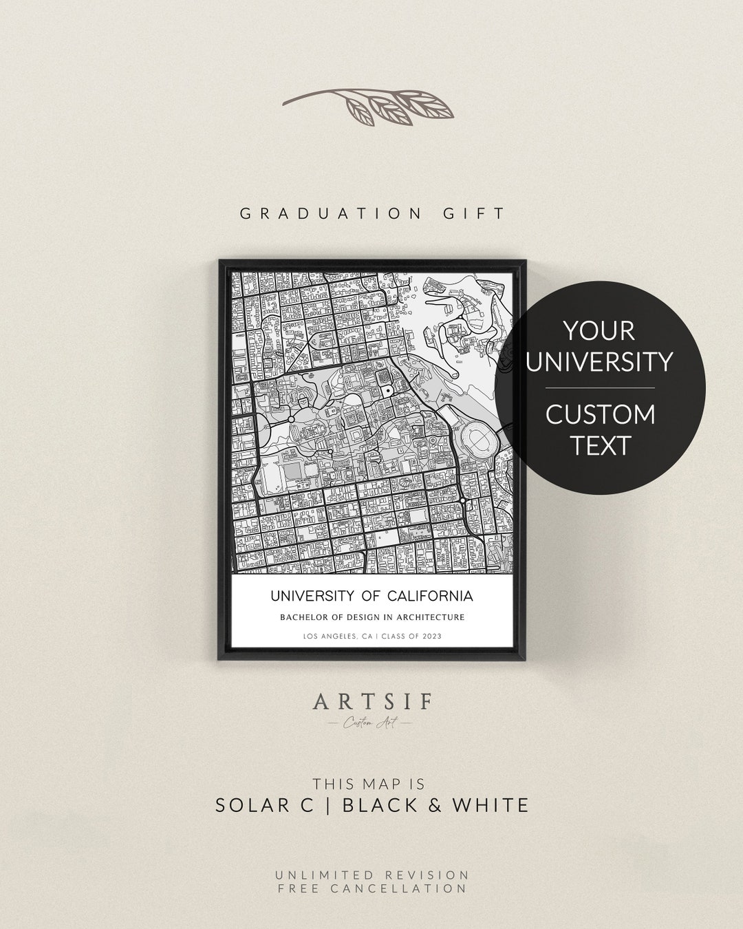 Custom Map Any University College Map School Campus - Etsy UK