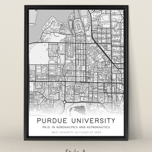 Custom University Map, Custom Map Gift, Student, Gift for Son ...