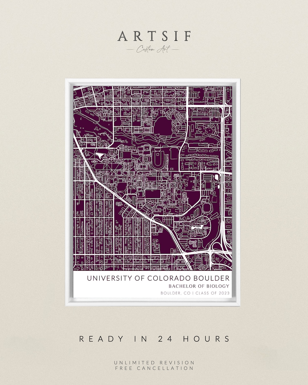 Custom University Map, Gifts for Him, Minimalist Dorm Room Decor ...