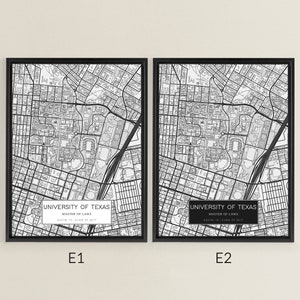 Custom University Map, Custom Map Gift, Student, Custom City Map ...