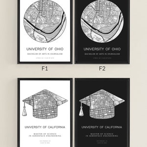 Custom University Map, Custom Map Gift, Student, Custom City Map ...