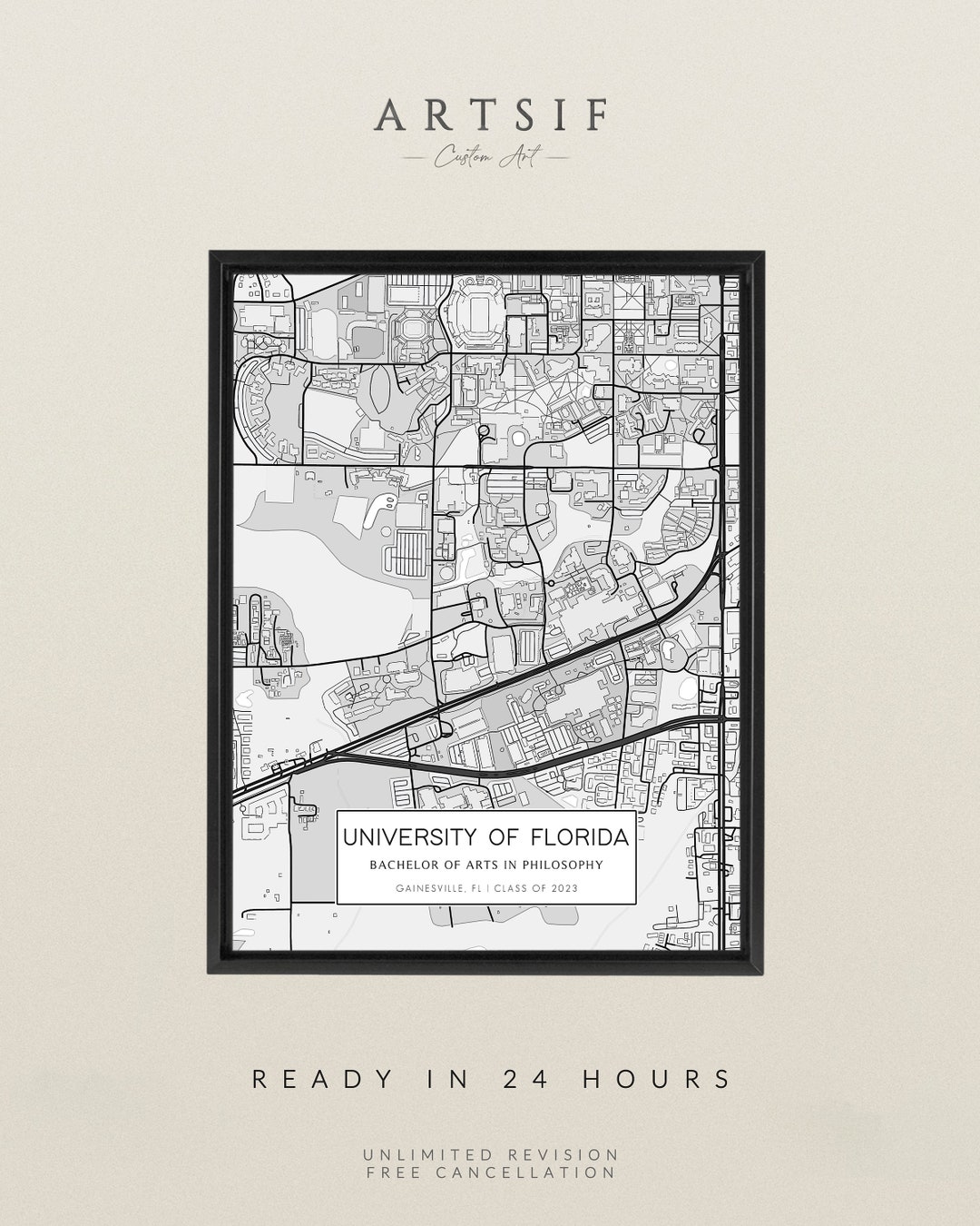 Custom University Map, Graduation Ceremony, Wall Art, Study, College ...