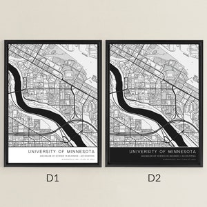 Custom University Map, Custom Map Gift, Student, Custom City Map ...