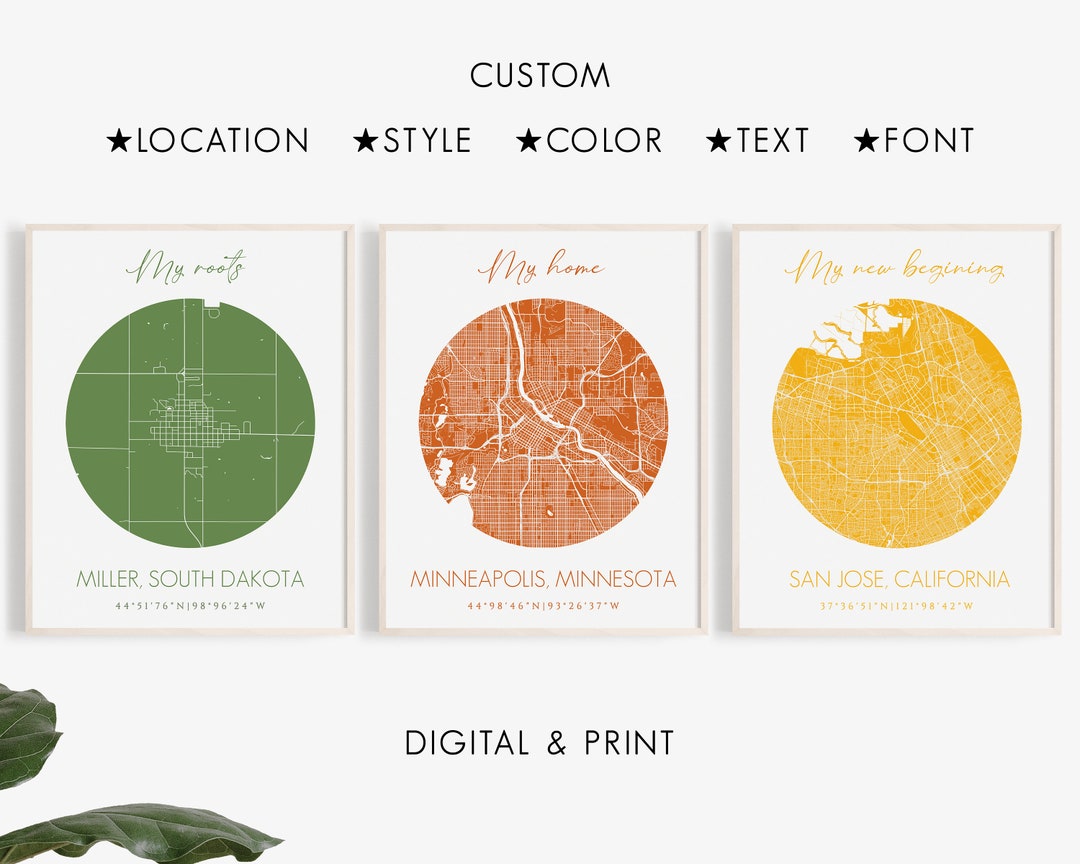 Custom Map Map Art City Maps Map Print City Map Print Map - Etsy