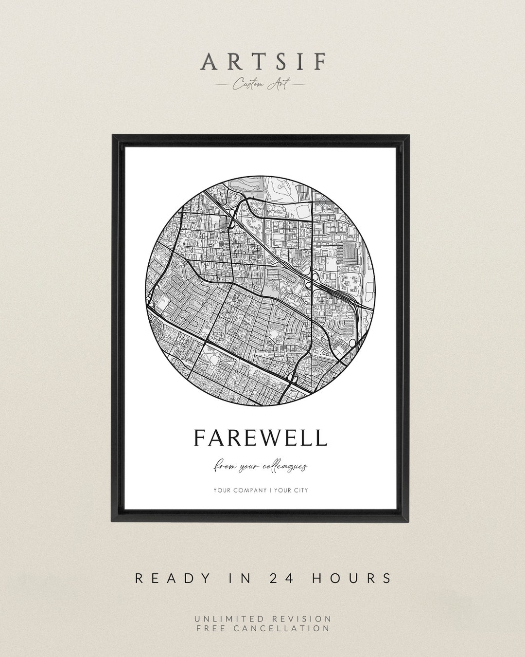 Farewell Gift Custom Map, City Maps, Custom City Map, Farewell Gift ...