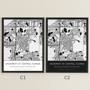 Custom University Map, Custom Map Gift, Student, Custom City Map ...