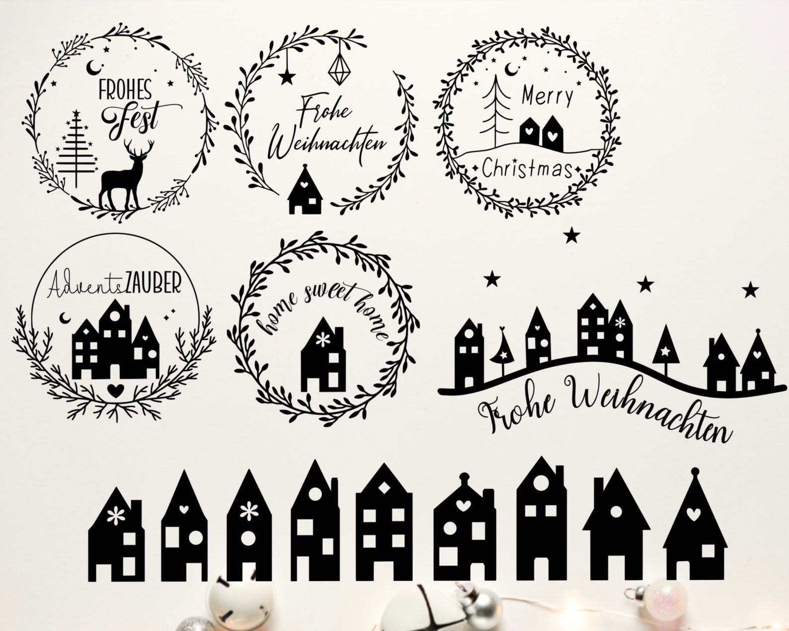 Frohe Weihnachten Plotterdatei Svg PngPlotterdatei Haus - Etsy.de