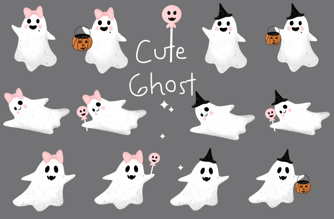 Halloween, Cute Baby Ghost, Kawaii Ghost Clipart, Ghost Clipart - Etsy