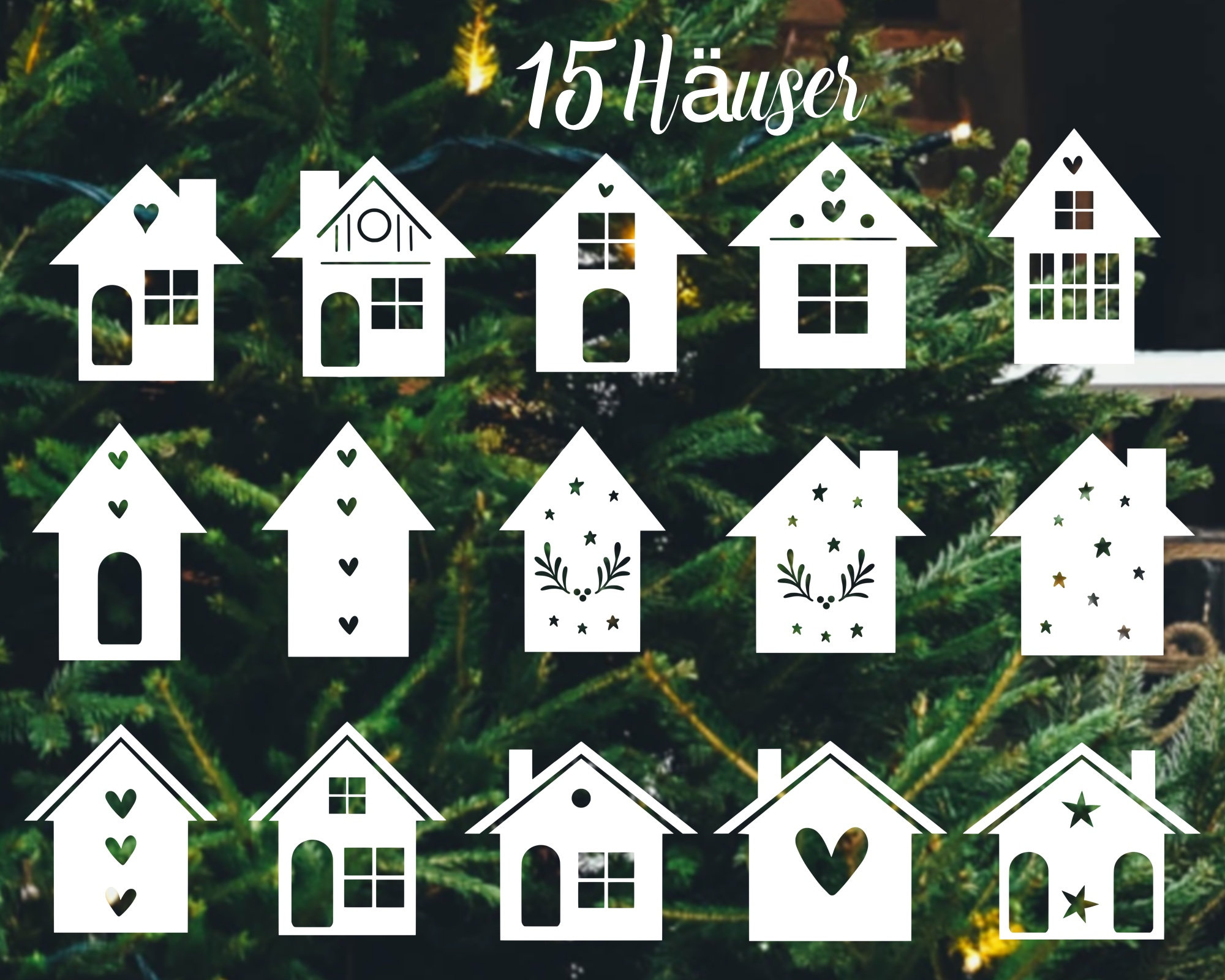 Plotterdatei Häuser SVG PNG Plotterdatei Herz Stern Kranz - Etsy Schweiz