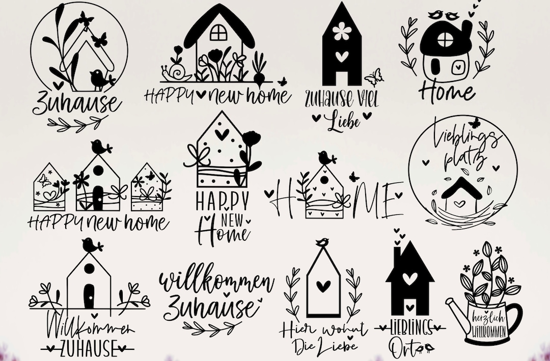 Plotterdatei Home Svg, Plotterdatei Frühling Svg ,zuhause Schriftzug Sprüche Svg, Plotterdateien ...