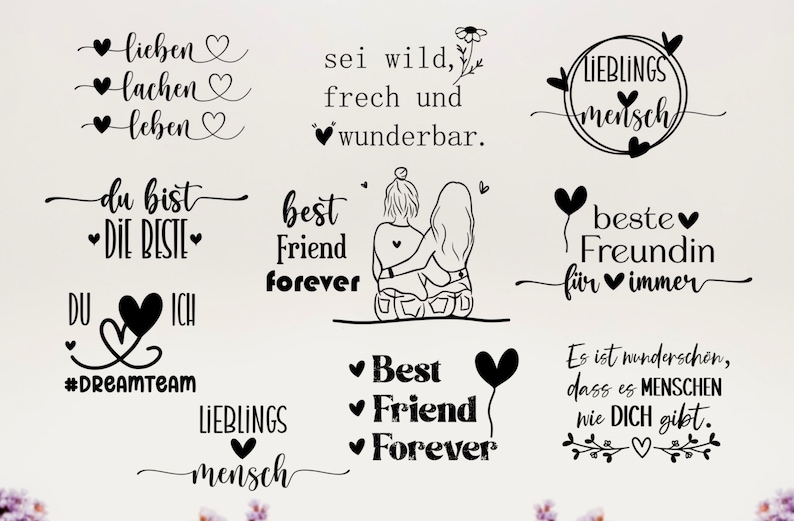 Plotterdatei Beste Freundin Svgbest Friends SVG Bundle - Etsy