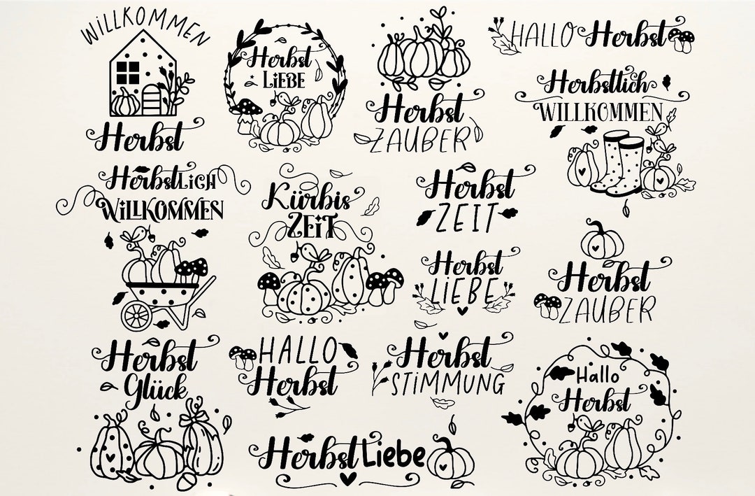 Deutscher Herbst Plotterdatei SVG DXF ,cricut Silhouette Studio ...