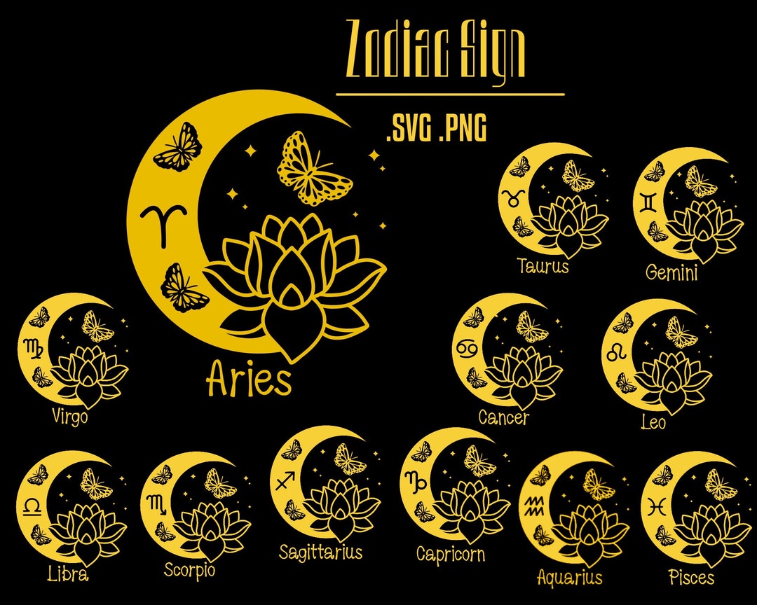 Zodiac SVG Bundle, Zodiac Sign Svg Cut File for Cricut, Astrology Svg ...