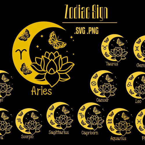 Zodiac SVG Bundle Zodiac Sign Svg Cut File for Cricut - Etsy
